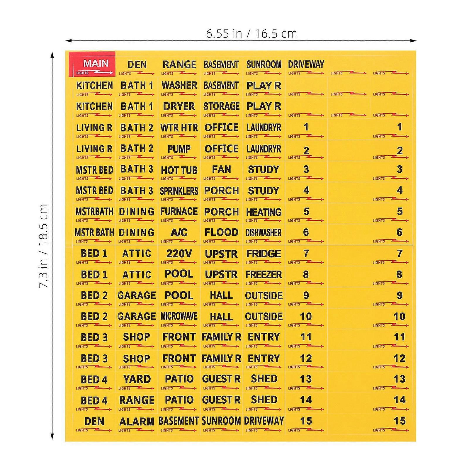10 Sheets Electrical Panel Label Electrical Panel Labels Breaker Panel ...