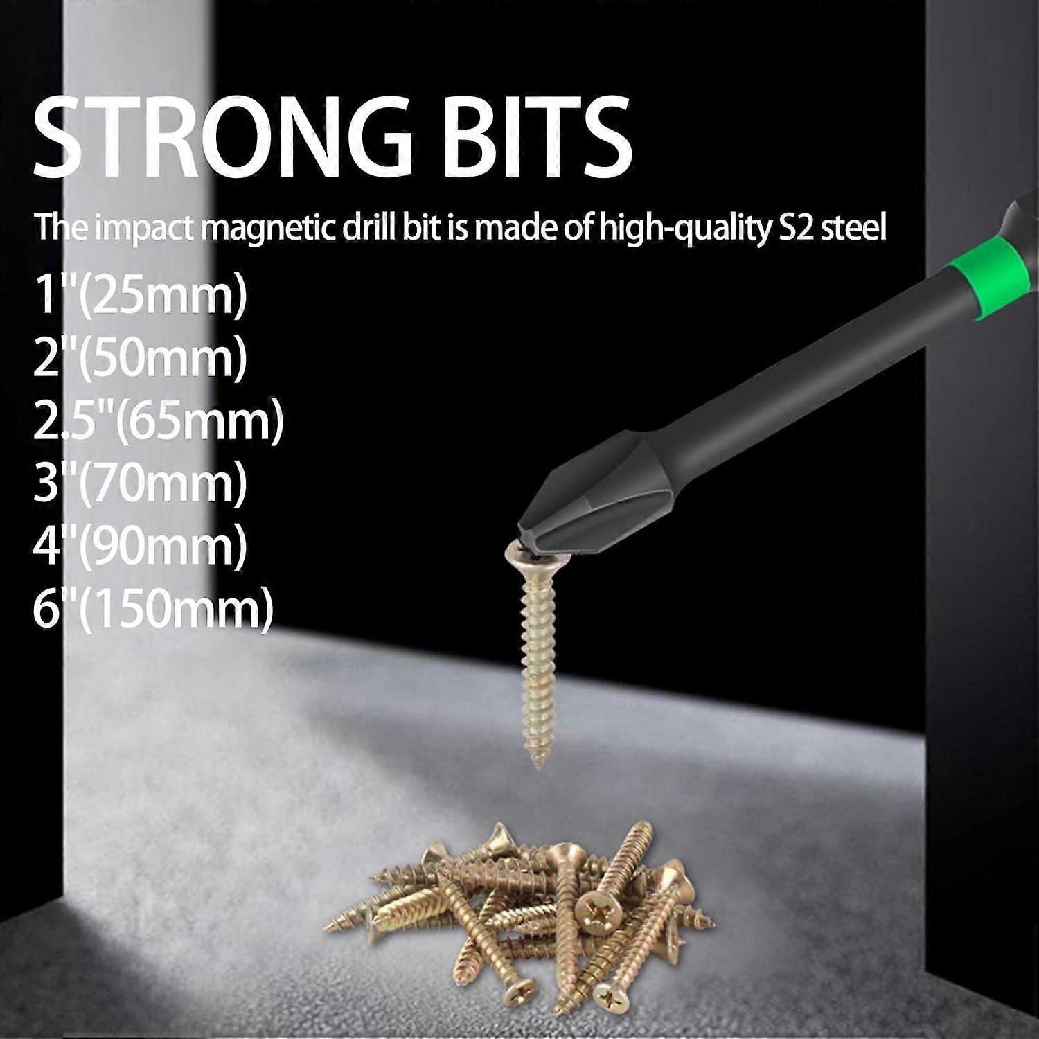 S2 Steel Non-Slip Magnetic Screwdriver Bit Set with Phillips Slot and ...