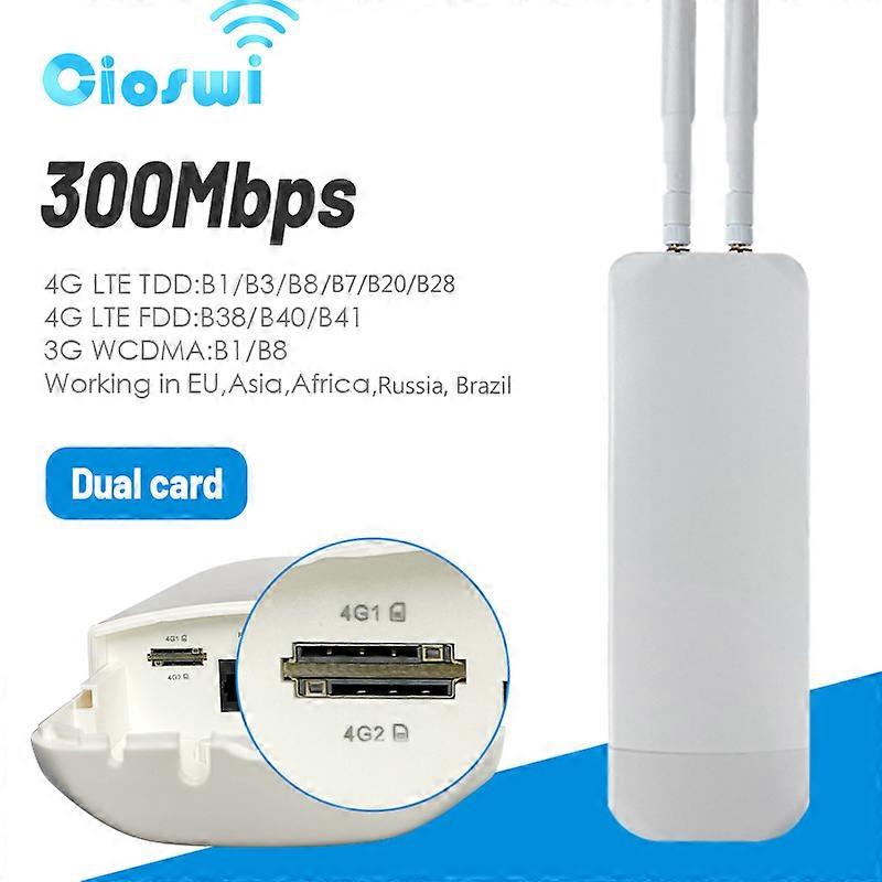 Cioswi Outdoor 4G Router Waterproof Dual SIM Card 300Mbps Home Wireless ...