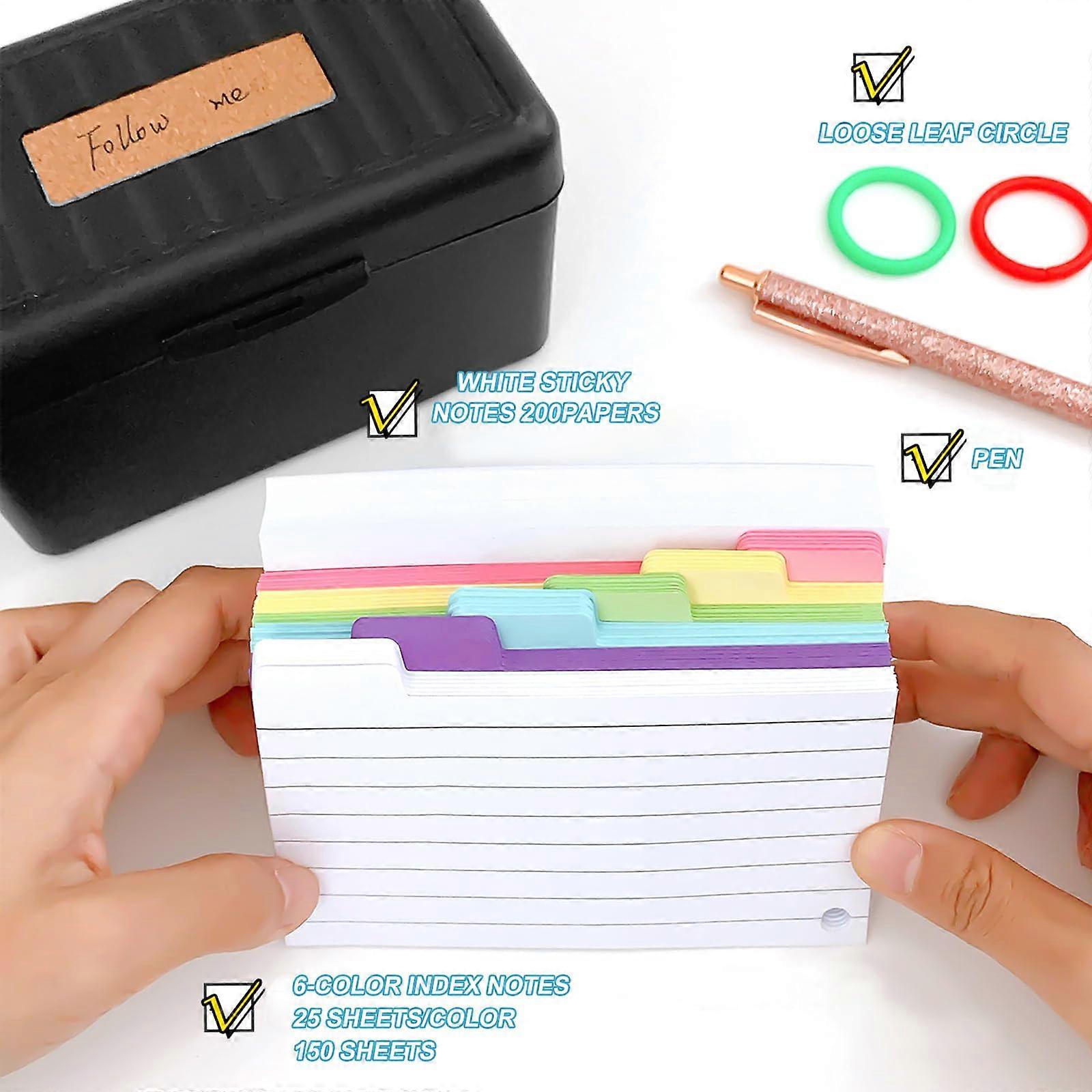 350 Index Cards Box, A7 Multifunctional Index Card Box, With 350 Index ...