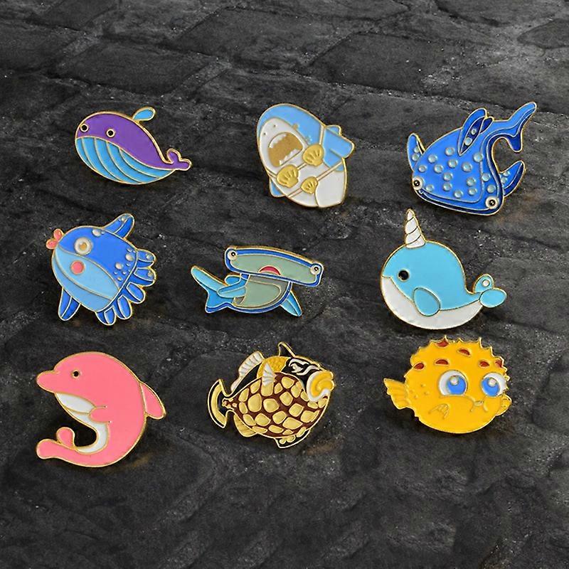 Cute Cartoon Dolphin Shark Badge Collar Coat Decor | Fruugo CZ