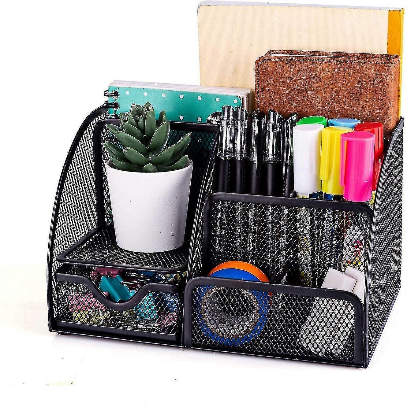 Desk Trays Mesh Desk Organiser 3 Compartment Tidy Office Stationery ...