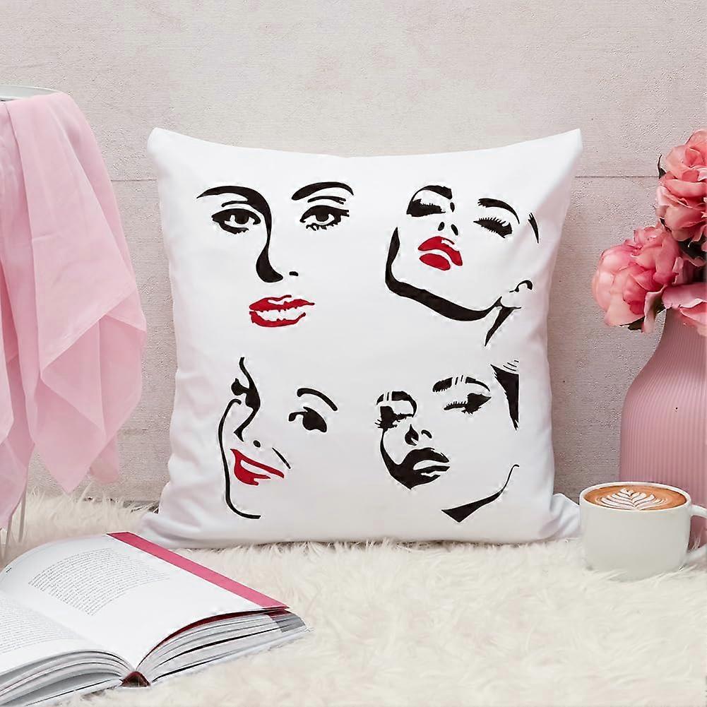 Female Expression Stencil 11.8x11.8" Girl Facial Profile Painting ...