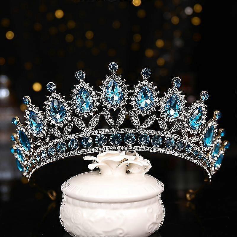 Lyx Rhinestone Crystal Crown Bride Tiaras och kronor Drottning Diadem ...
