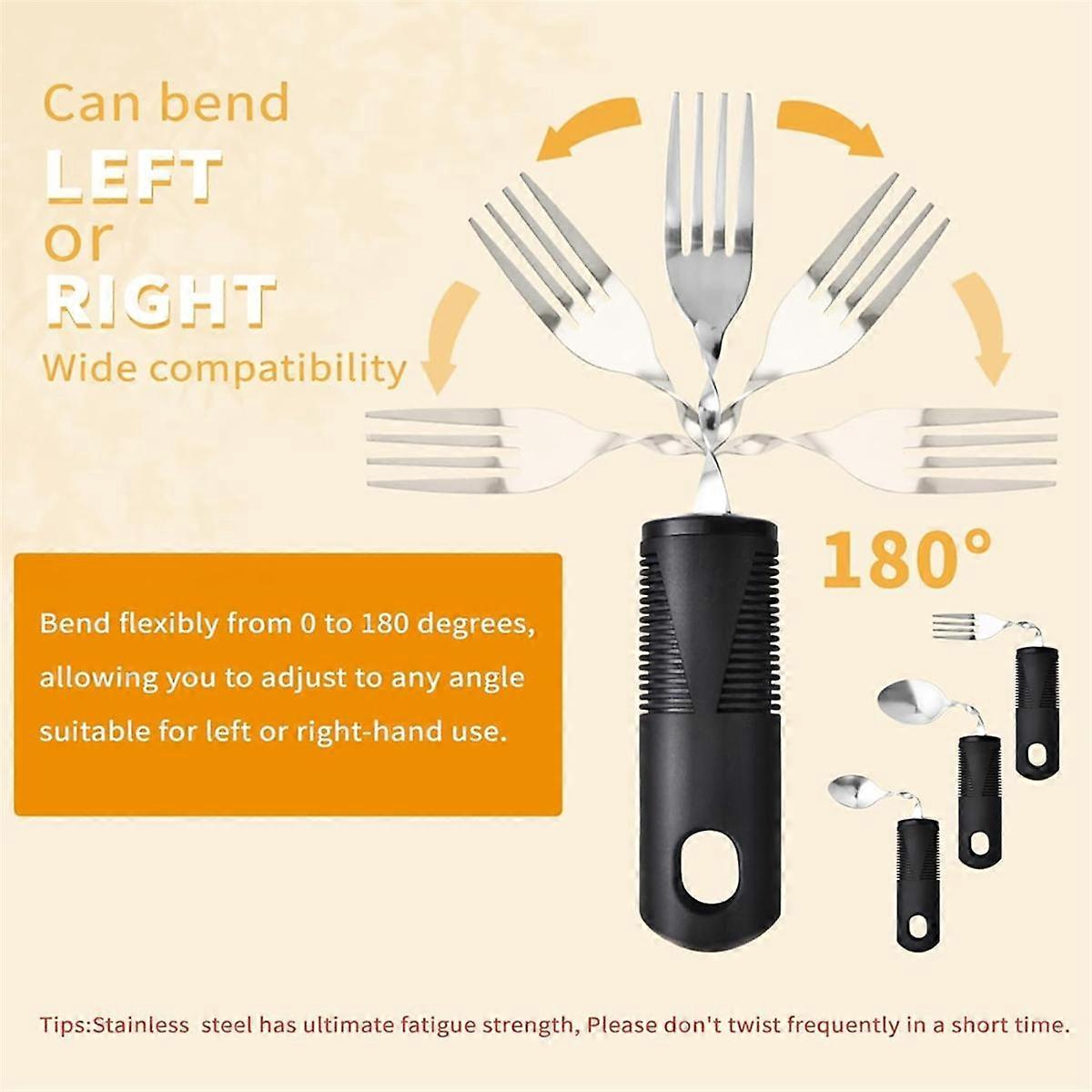 4pcs Bendable Cutlery Disabled Utensil Adult Weighted Utensils Elderly ...