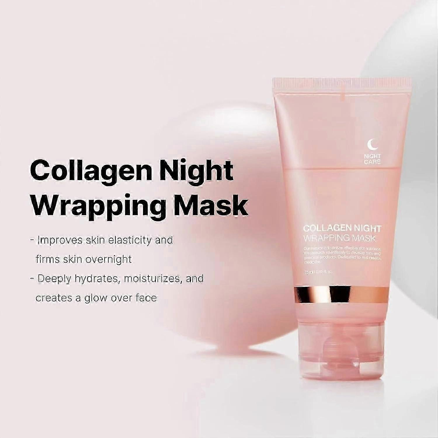 Collagen Night Wrapping Mask, Peel-Off Overnight Collagen Face Mask ...