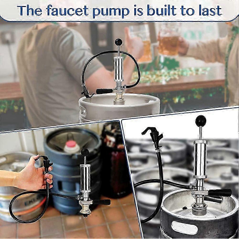 Party Pump, D System 4 inch Chrome Beer Pump with Beer Faucet, for ...