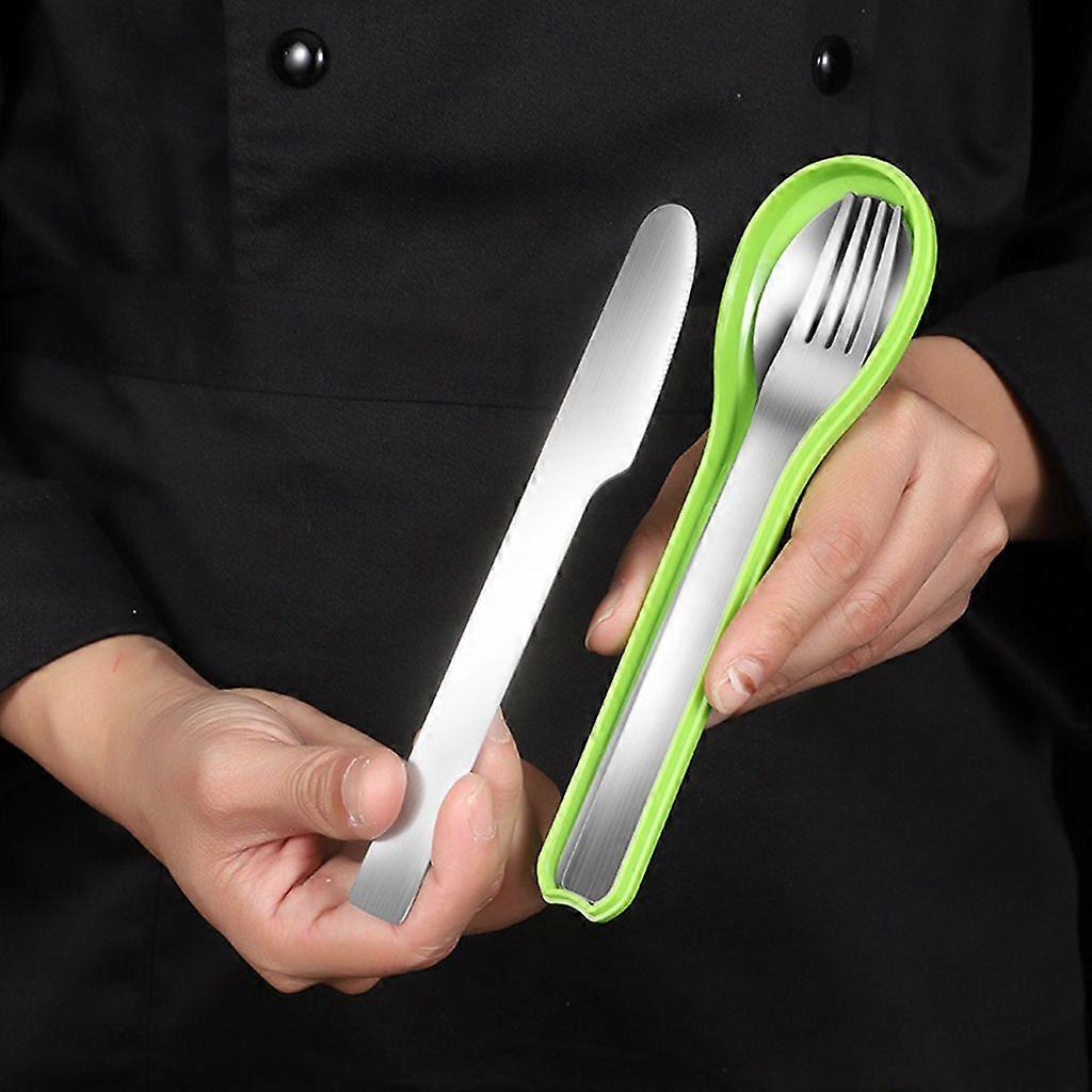 Travel Cutleries with Portable Cutlery Box Stainless Steel Knife Fork ...