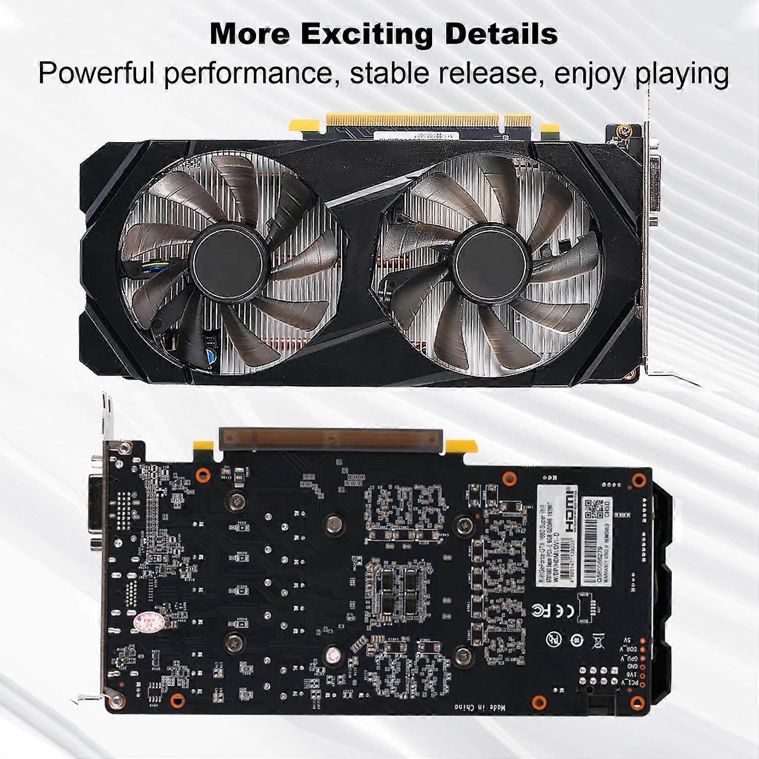 GTX1660 Super 6GB Graphics Card GDDR5 192Bit Dual Fan Computer Graphics Low Power GPU for ...