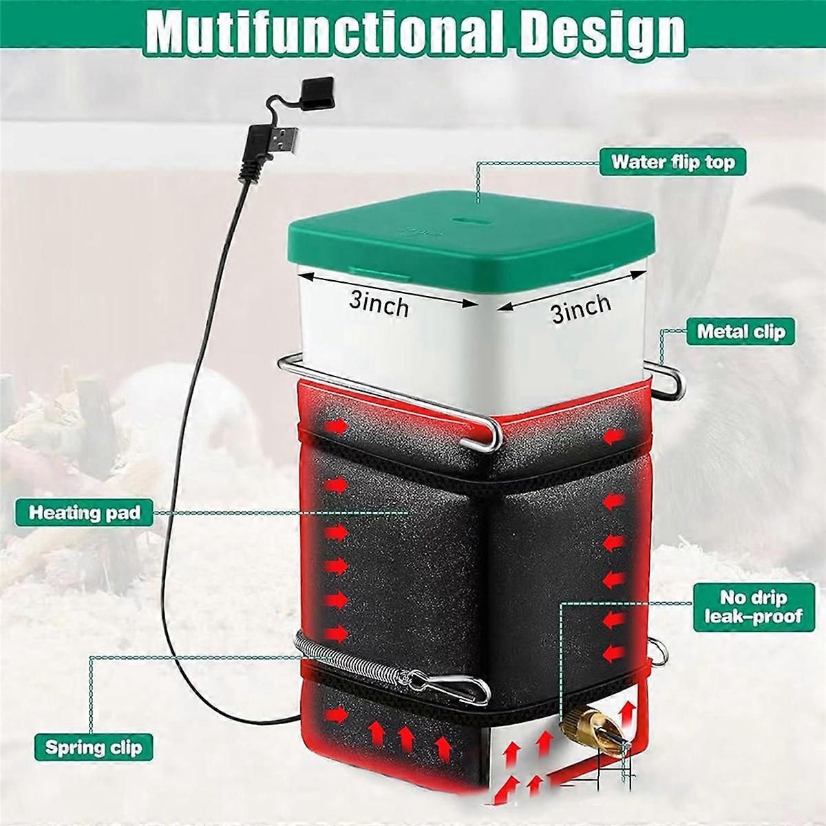 Heated Rabbit Water Bottle, 32 Oz for Rabbits, Hamster, Guinea Pigs ...