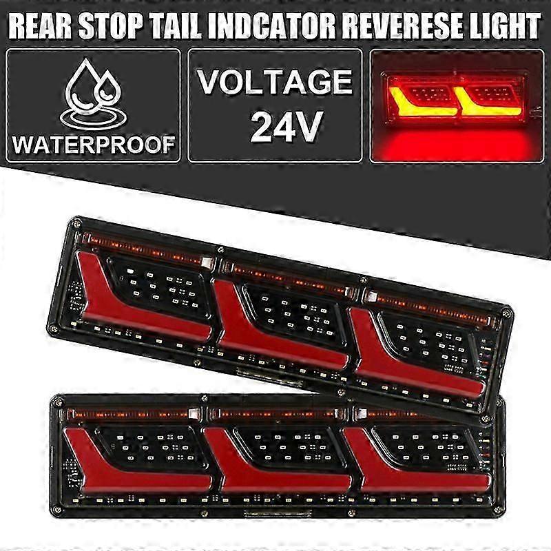 24V Taillights Truck Lights Flashing Turn Signal Lamp Trailer LED Fog ...