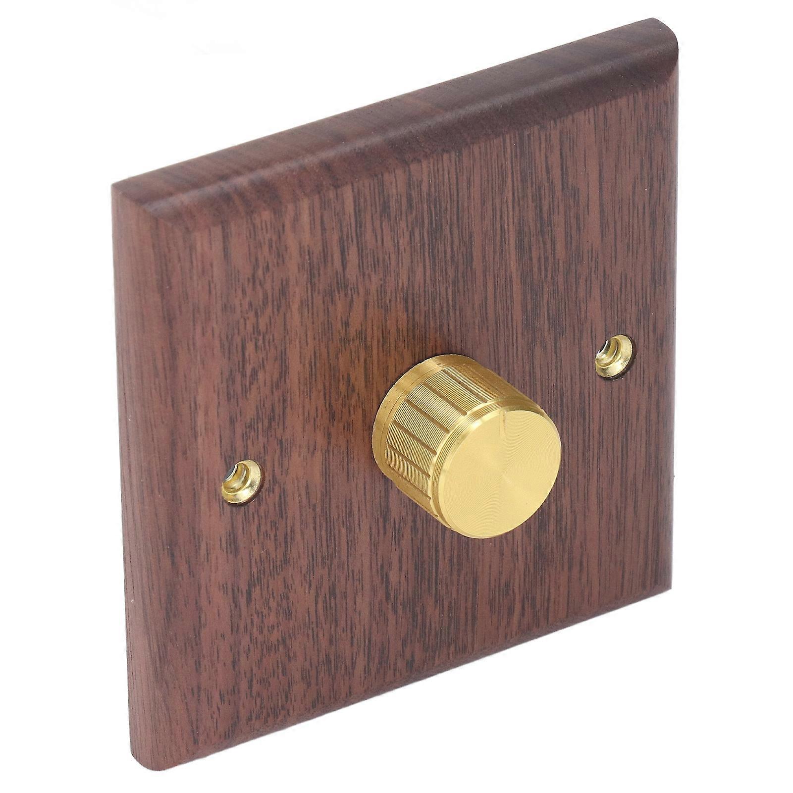 Dimmer Switch with Brass Knob Black Walnut Wood Rotary Dimming Switch ...