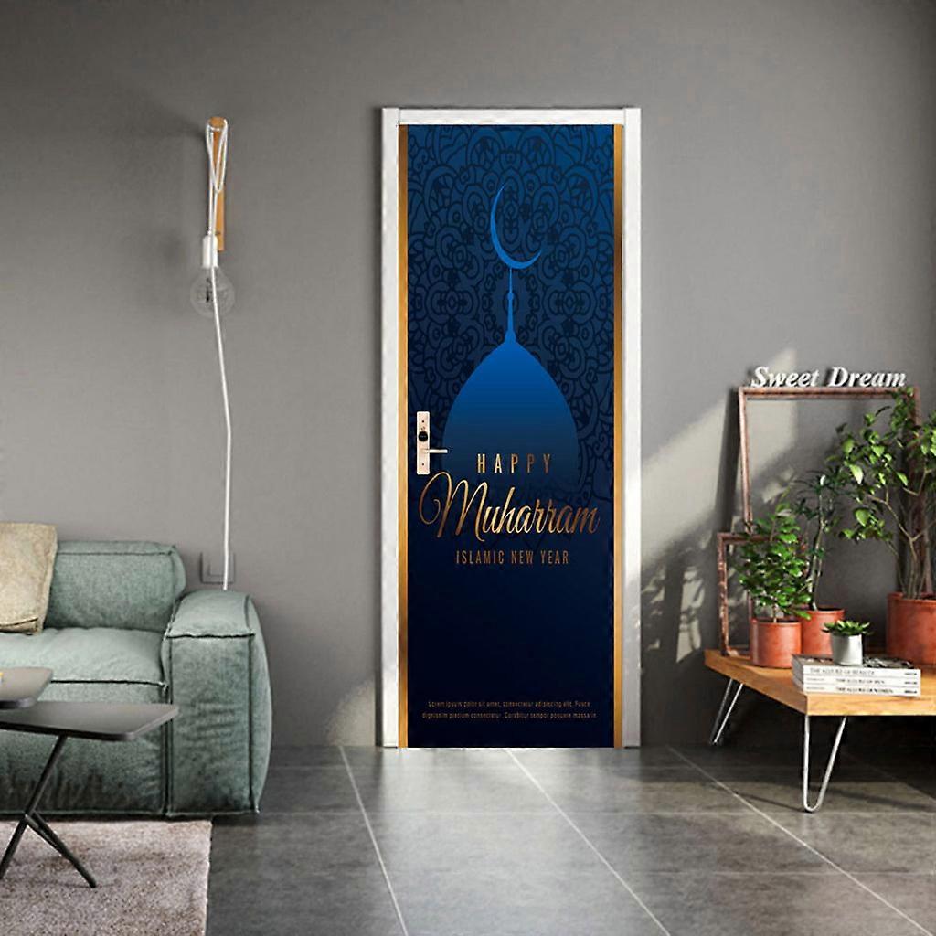 Eid Mubarak Decoration PVC Wallpaper 3D Door Sticker Happy Ramadan Wall ...