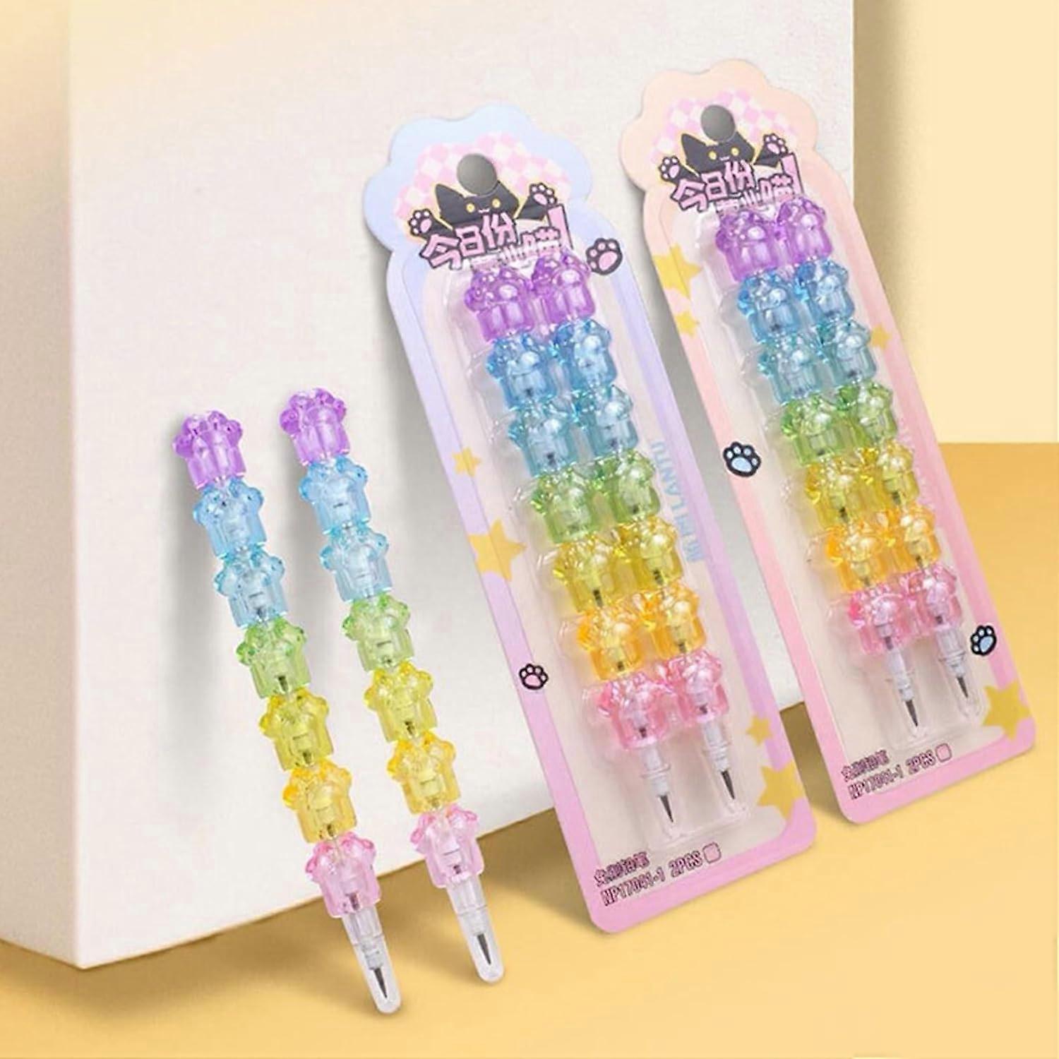 Cartoon Building Blocks Pencils 2 Pack Stacking Drawing Pencils For ...
