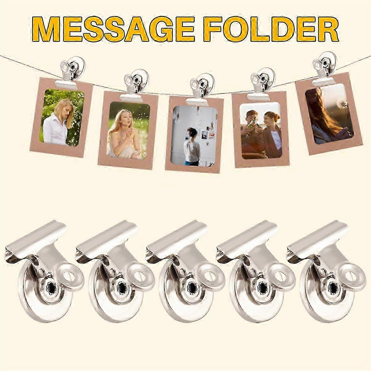 5Pcs Fridge Magnet Clips Message Note Holder Grip Magnetic Home Office ...