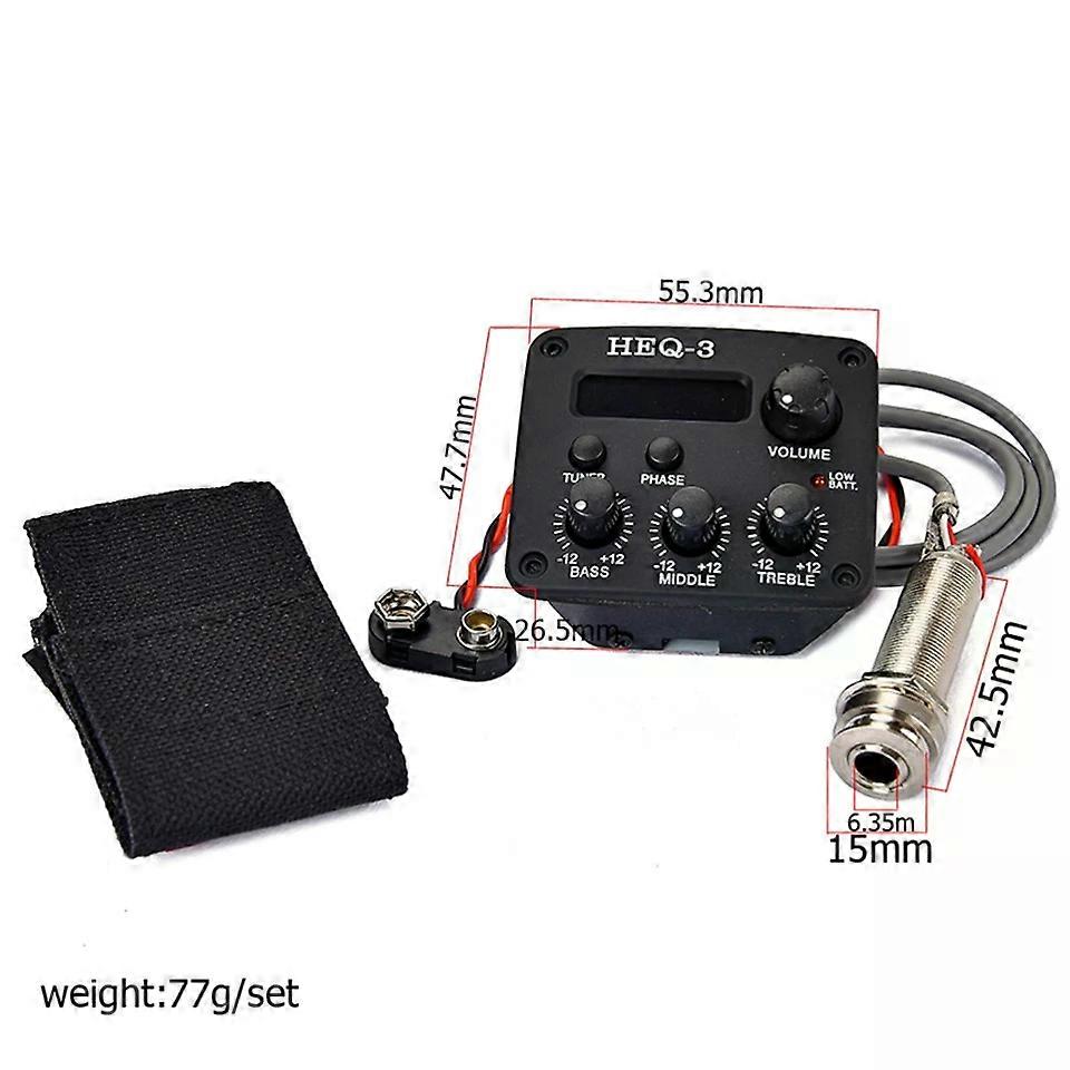 Acoustic Electric Guitar Preamp, Piezo Pickup with 3 Bands EQ | Fruugo UK
