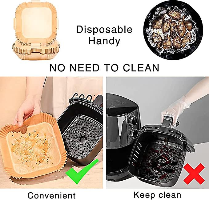 100 Piece Air Fryer Parchment Paper, Baking Paper Sheets, Square Air ...