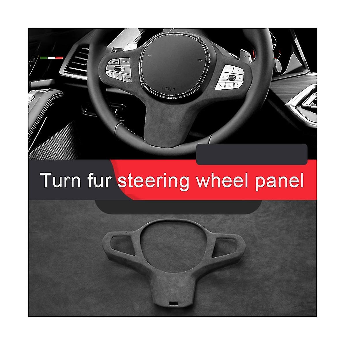For 19-22 X5 Leather Steering Wheel Panel Cover Steering Wheel Trim ...