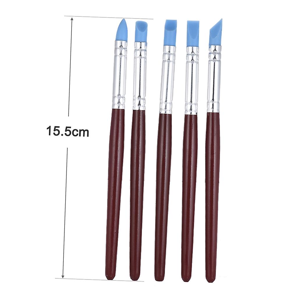 5pcs Rubber Tip Paint Brushes Clay Tools for Sculpture Pottery Color ...