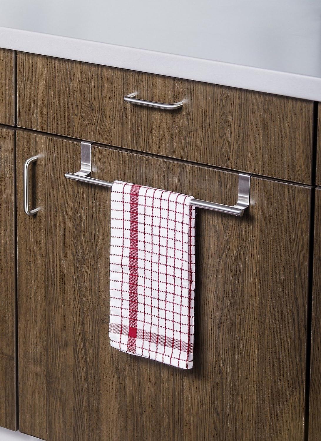 Extendable telescopic hanging towel rack Stainless steel Matt silver ...