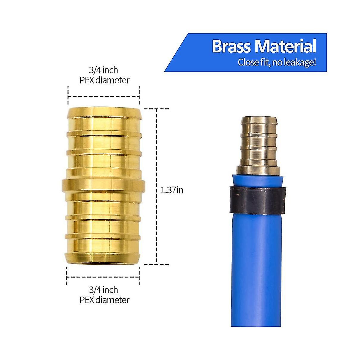 30pcs 3/4inch Brass Fittings Tee Coupler Reducer Crimp Cinch, Brass ...