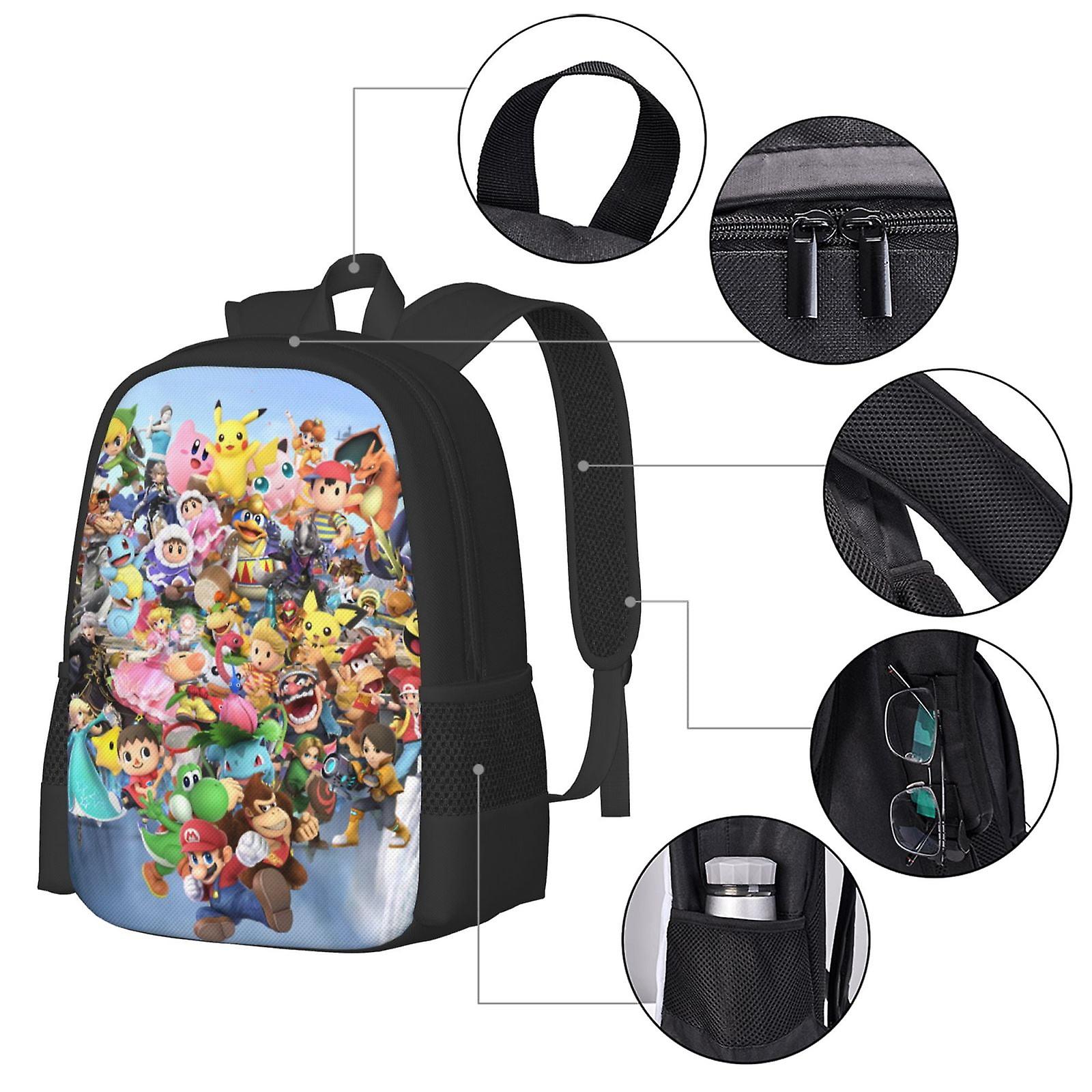 Super Smash Bros Ultimate Backpack,3d Print Laptop Backpack Lightweight ...