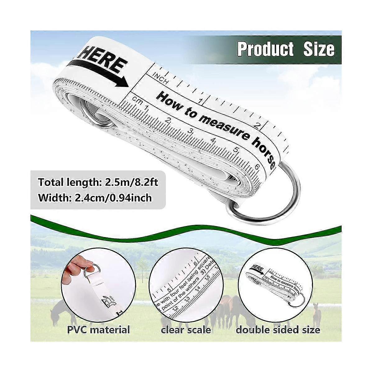 Horse Height & Weight Measuring Tape - PVC Stick for Livestock Body ...