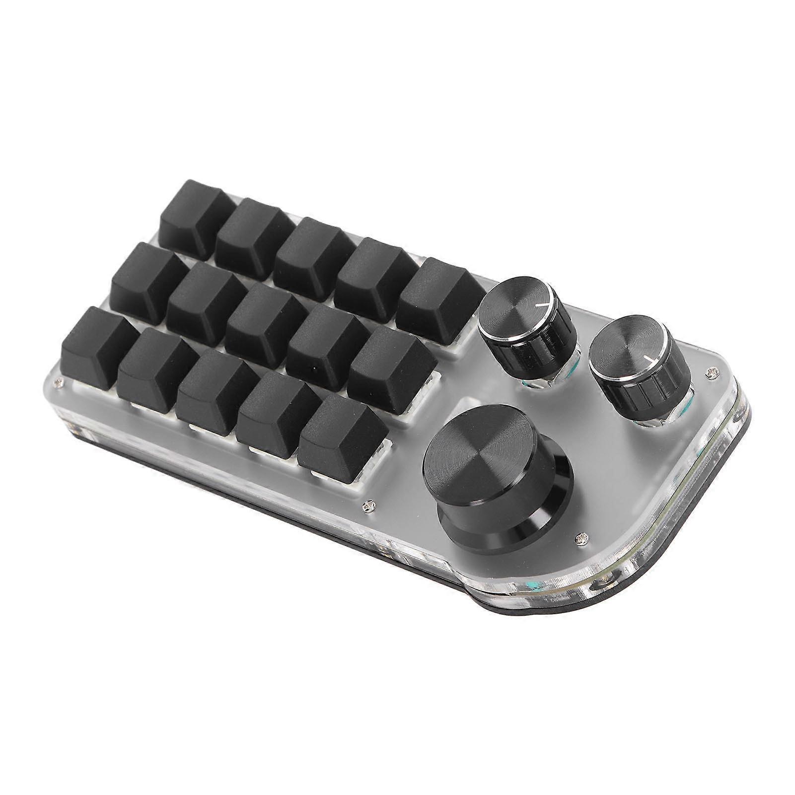 15 Keys 3 Knobs Programmable Keypad Wired Usb Wireless Bluetooth Blue Switch Mini Macro
