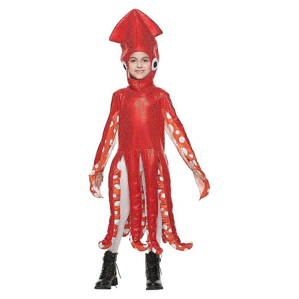 Funny Family Squid Costume Red Octopus Sponge Jumpsuits For Parent And ...