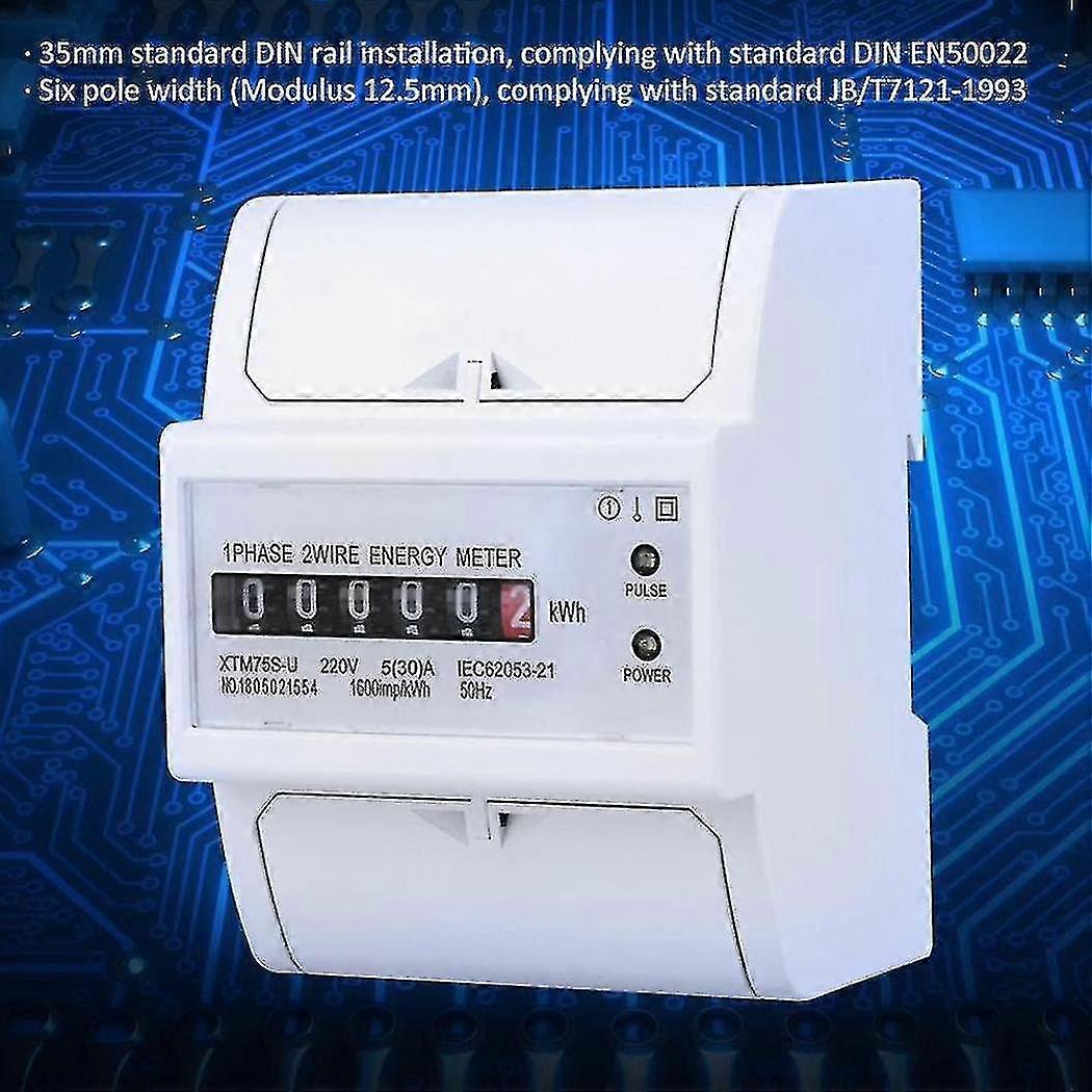 220v Din-rail Electric Meter, Digital 1 Phase Electric Meter 2 Wire 4p ...