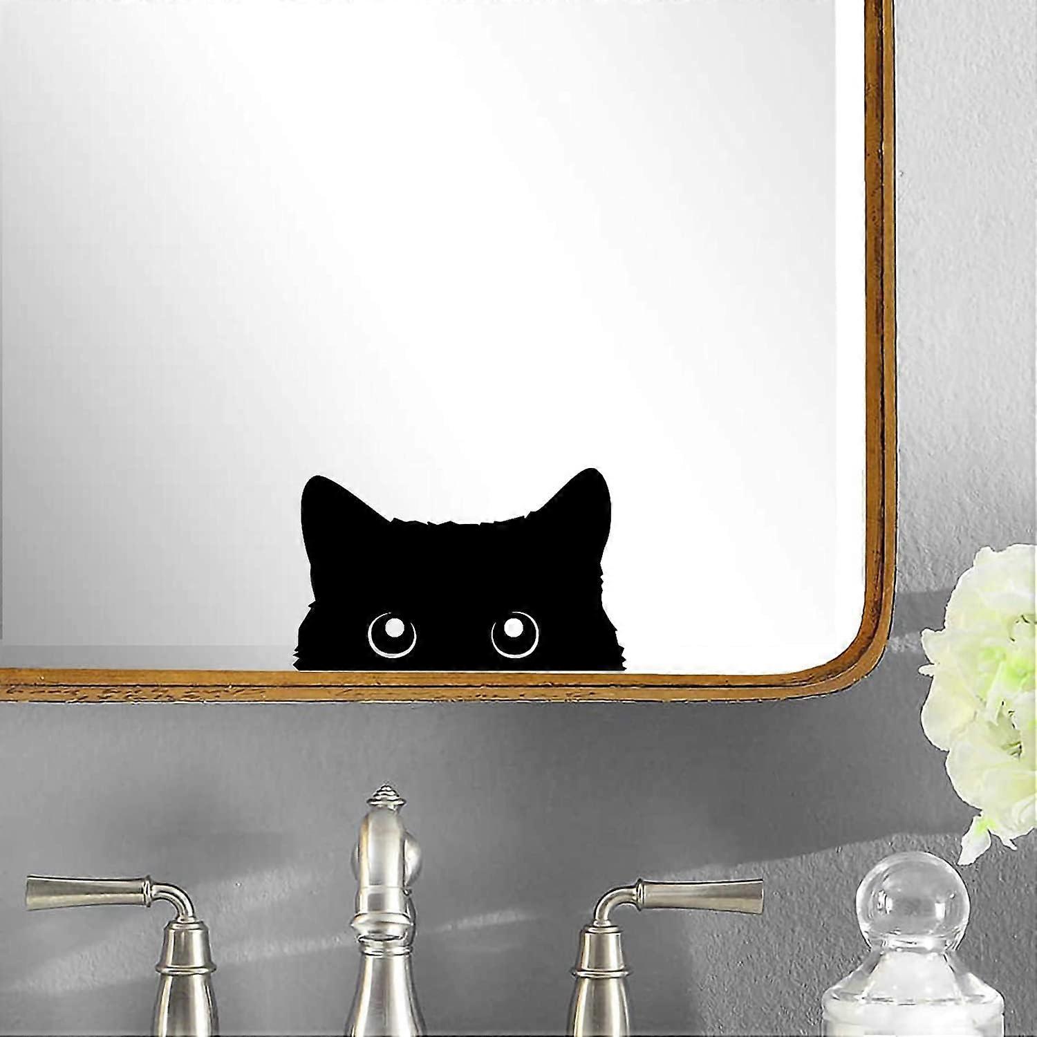 Pack of 6 Cute Cat Peeking Silhouette Sticker - Nursery Decal - Car ...