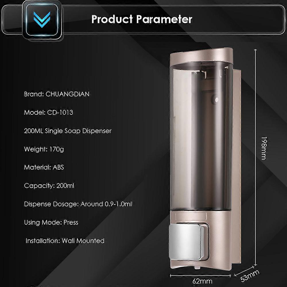 Manual Hand Soap Dispenser Wall Mount Liquid Shampoo Shower Gel ...