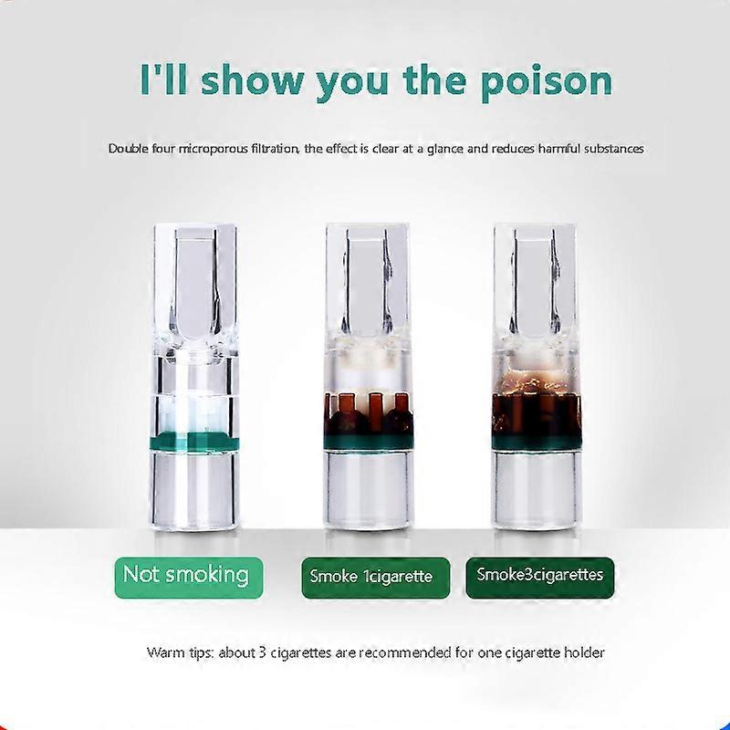 100Pcs Disposable Tobacco Cigarette Filter Smoking Reduce Tar ...