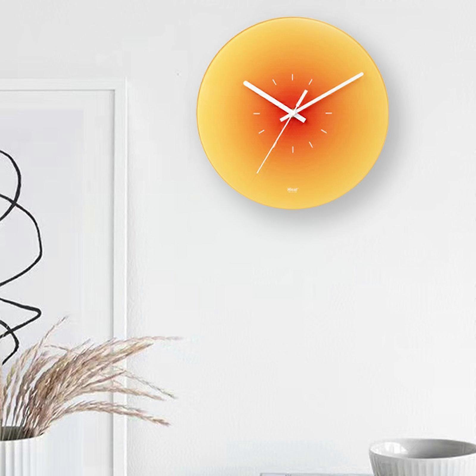 Nordic Sunset Wall Clock Battery Operated With Pointed Needle Round ...