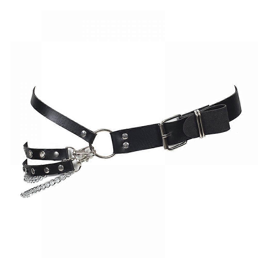 Gothic Punk Belt Plus Size Metal Chain Belt PU Leather Belts for Women Dress Hiphop Rock | Fruugo UK