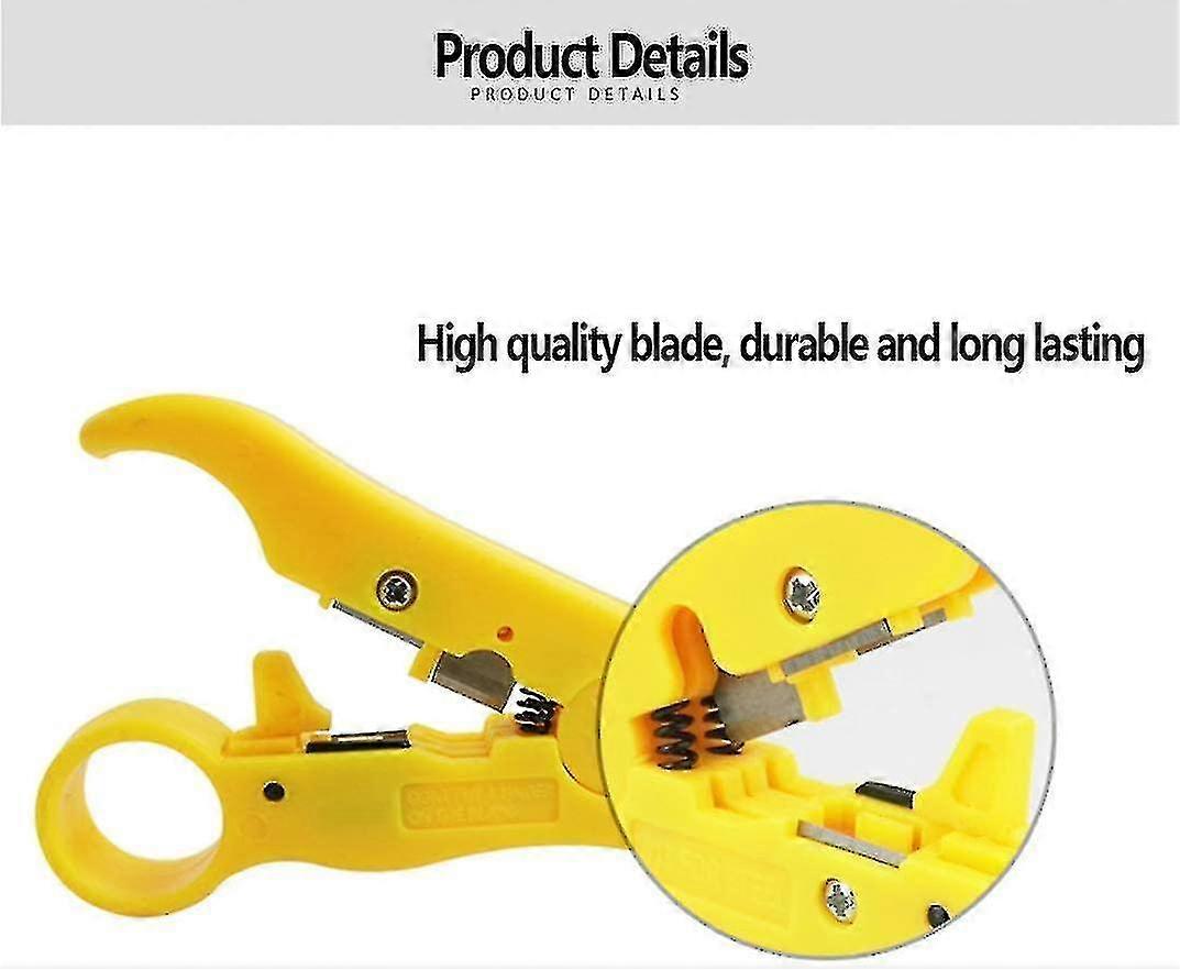2pcs Coaxial And Data Cable Stripper (yellow),multipurpose Coaxial ...