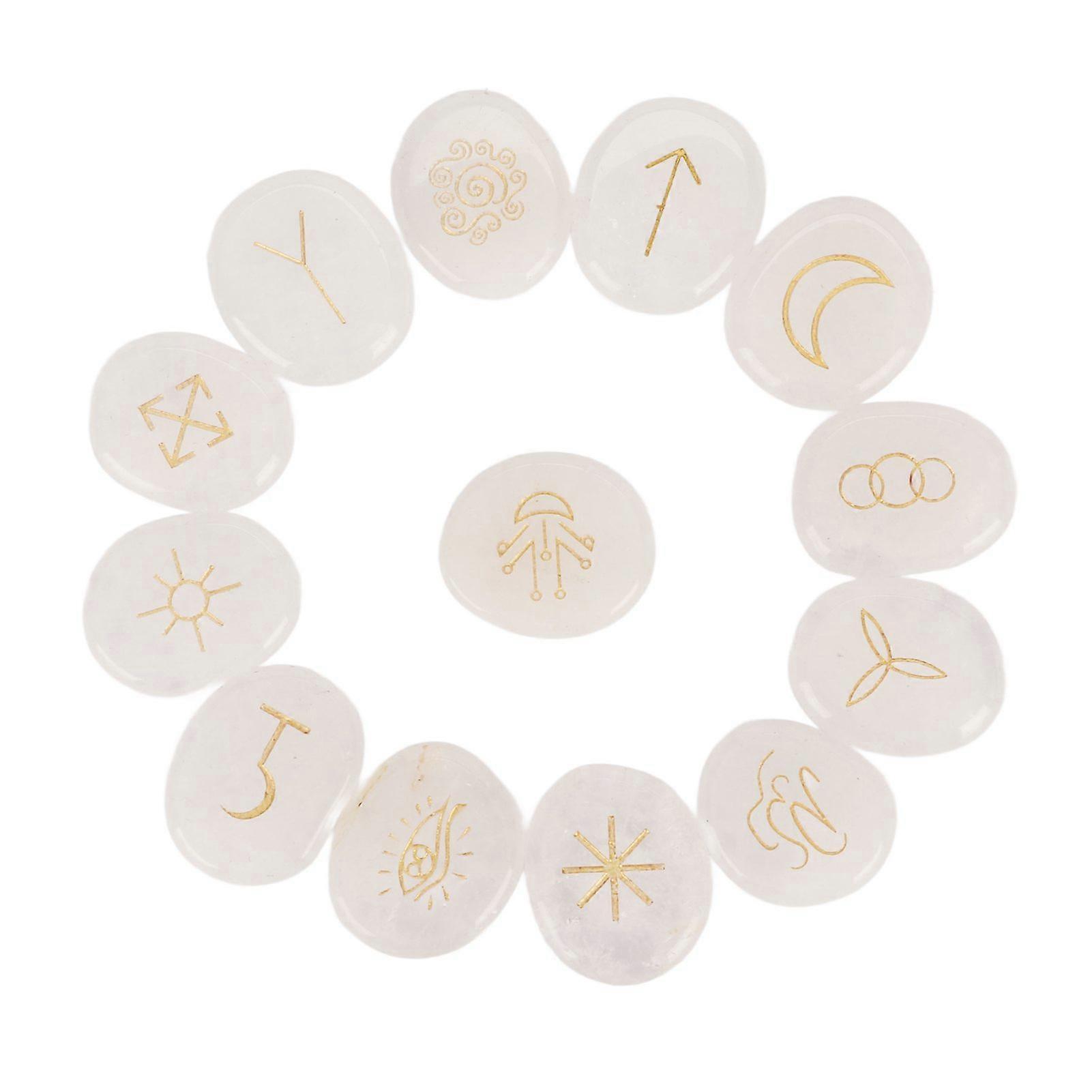 13 Pcs Rune Stone Set Empower Mind Promote Clear Thinking Crystal Runes ...