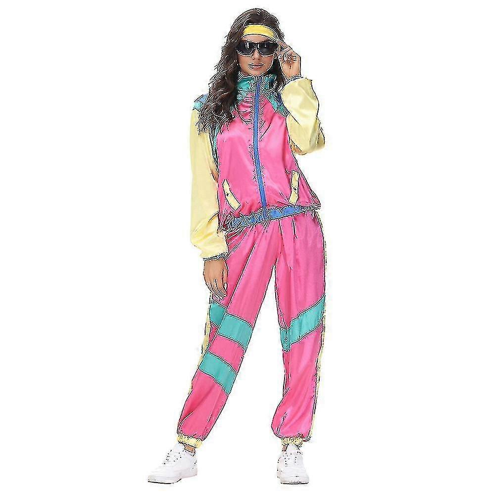 80s Costume Retro Tracksuit 90s Hip Hop Costumes Shell Suit Party Dress ...