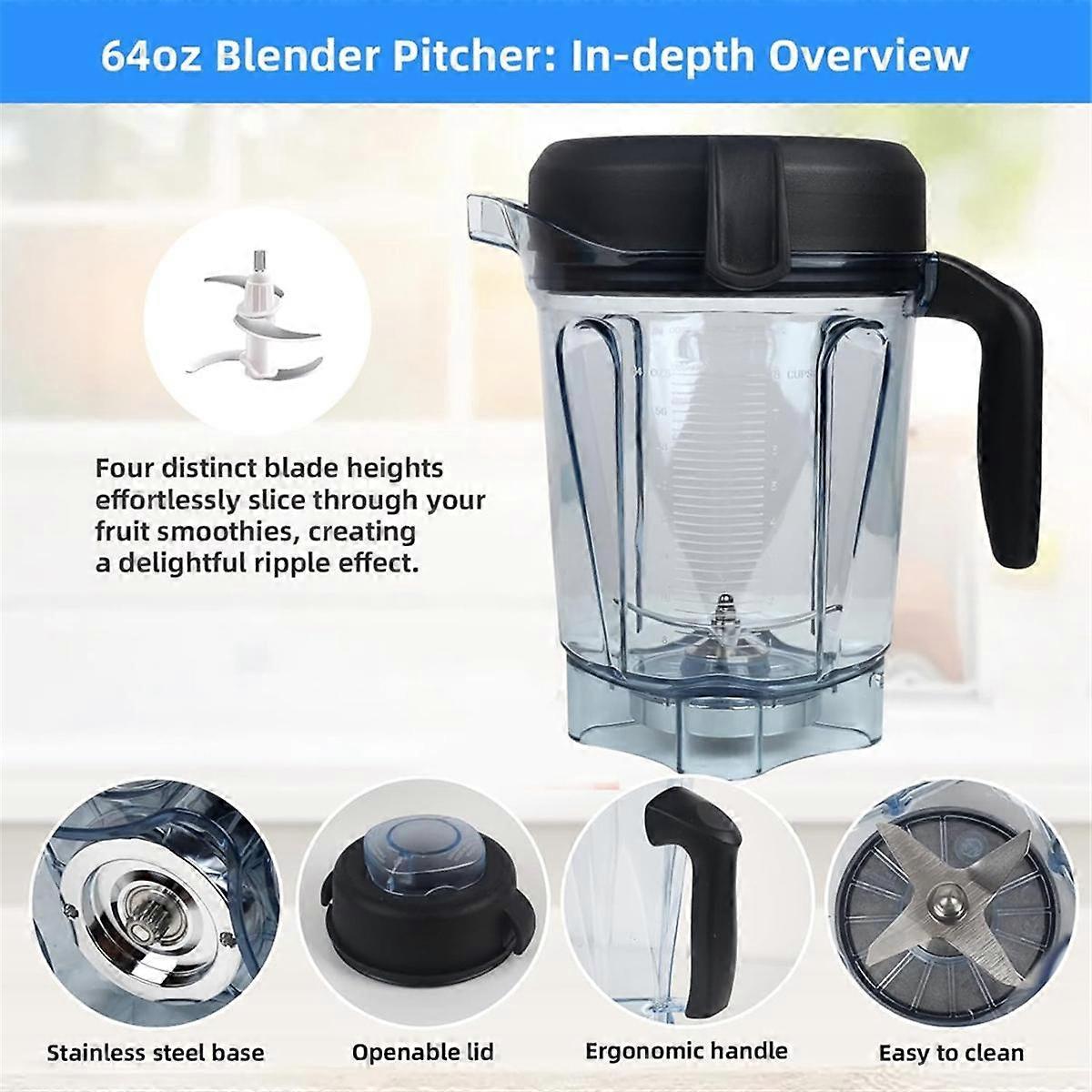 For Blender Pitcher 64oz Low-Profile Replacement for 750, 5200, 5000 ...
