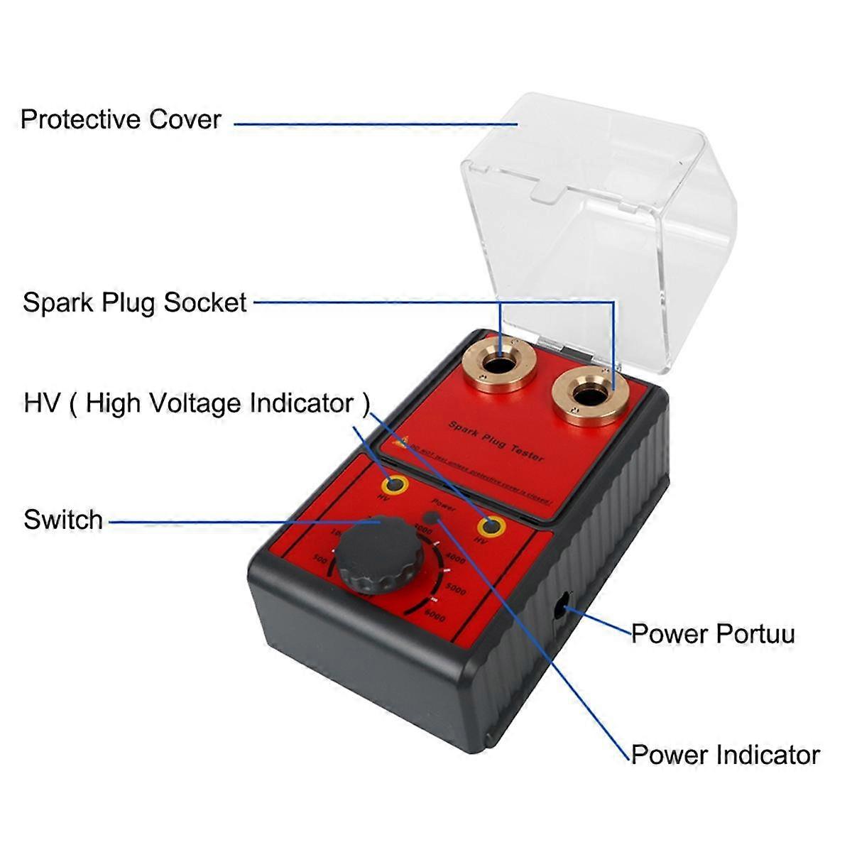 0-6000RPM 12V Spark Plug Tester Diagnostic Tool Analyzer Ignition ...