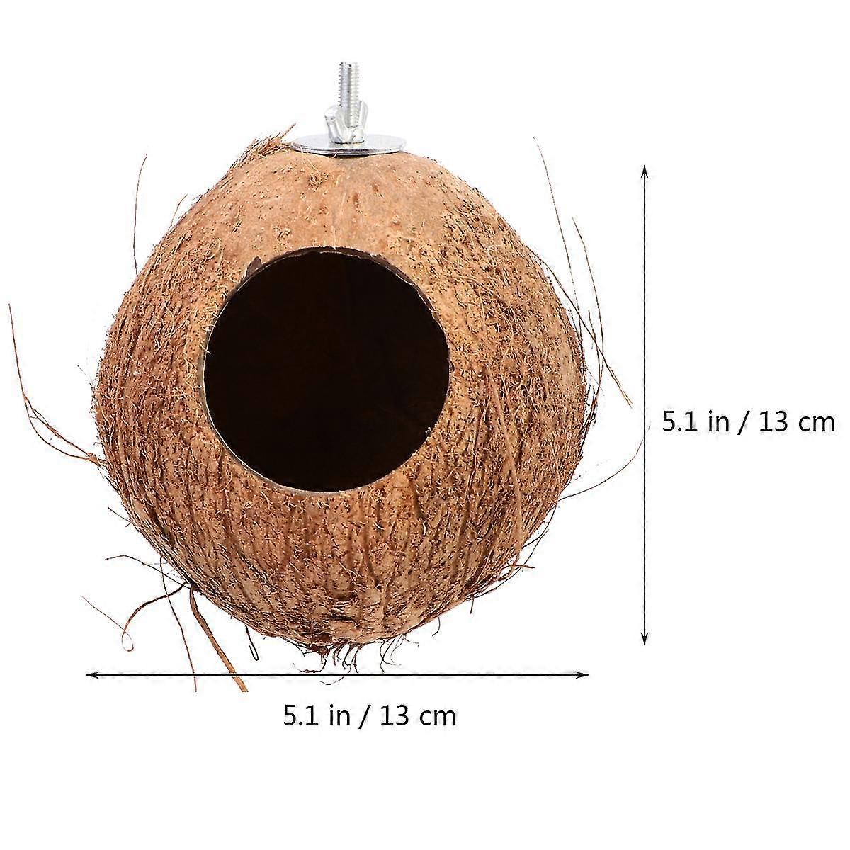 Handmade Coconut Shell Bird Nest Classic Wide Entrance House Birds Bed ...