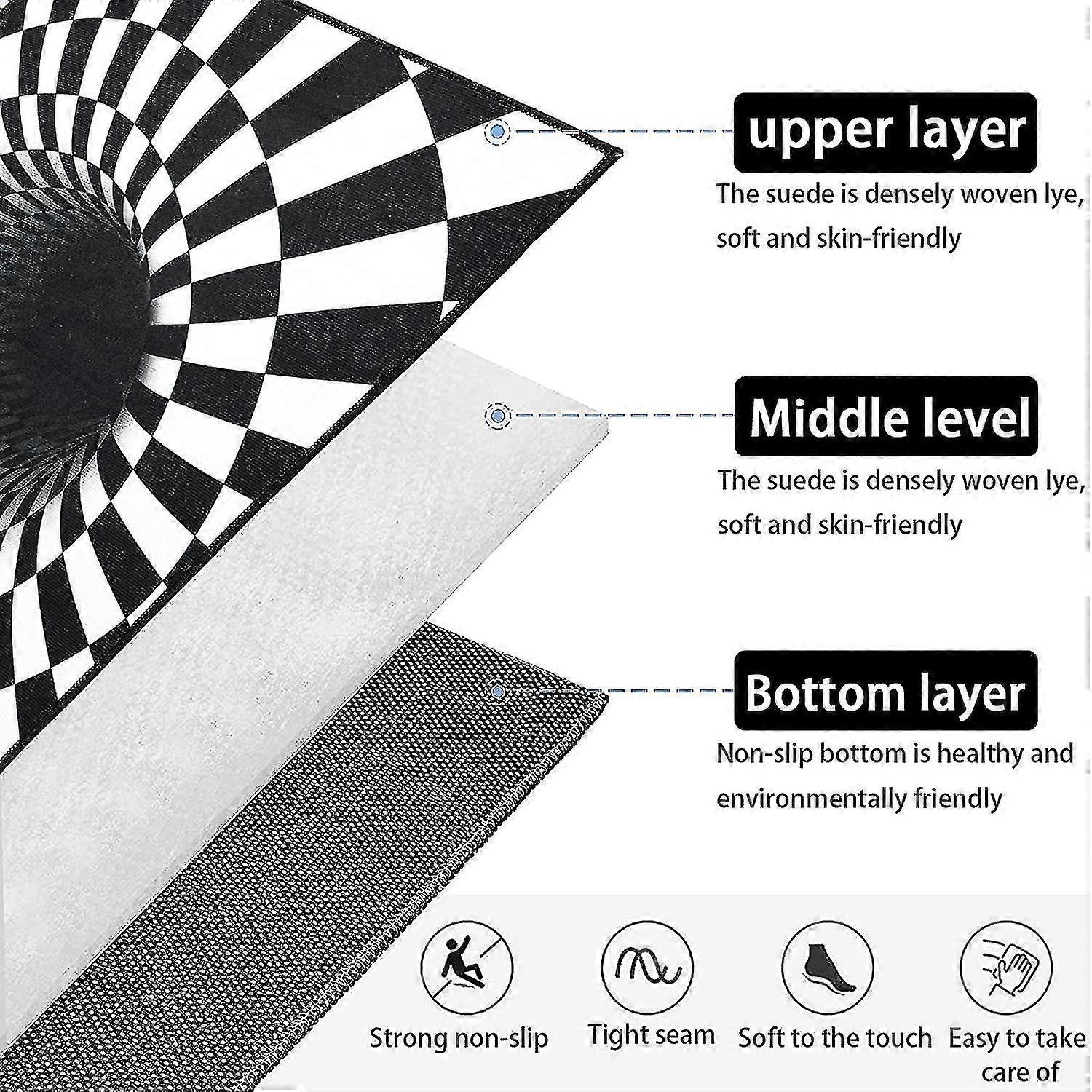 3d Optical Illusion Rug - Checkered Vortex Optical Illusions Pattern ...