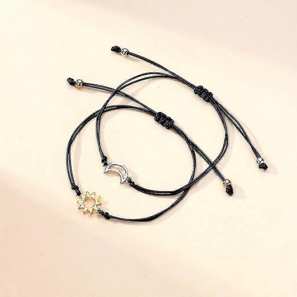 2 Pcs Sun-moon Matching Bracelets For Friends Him Her Mother Daughter ...