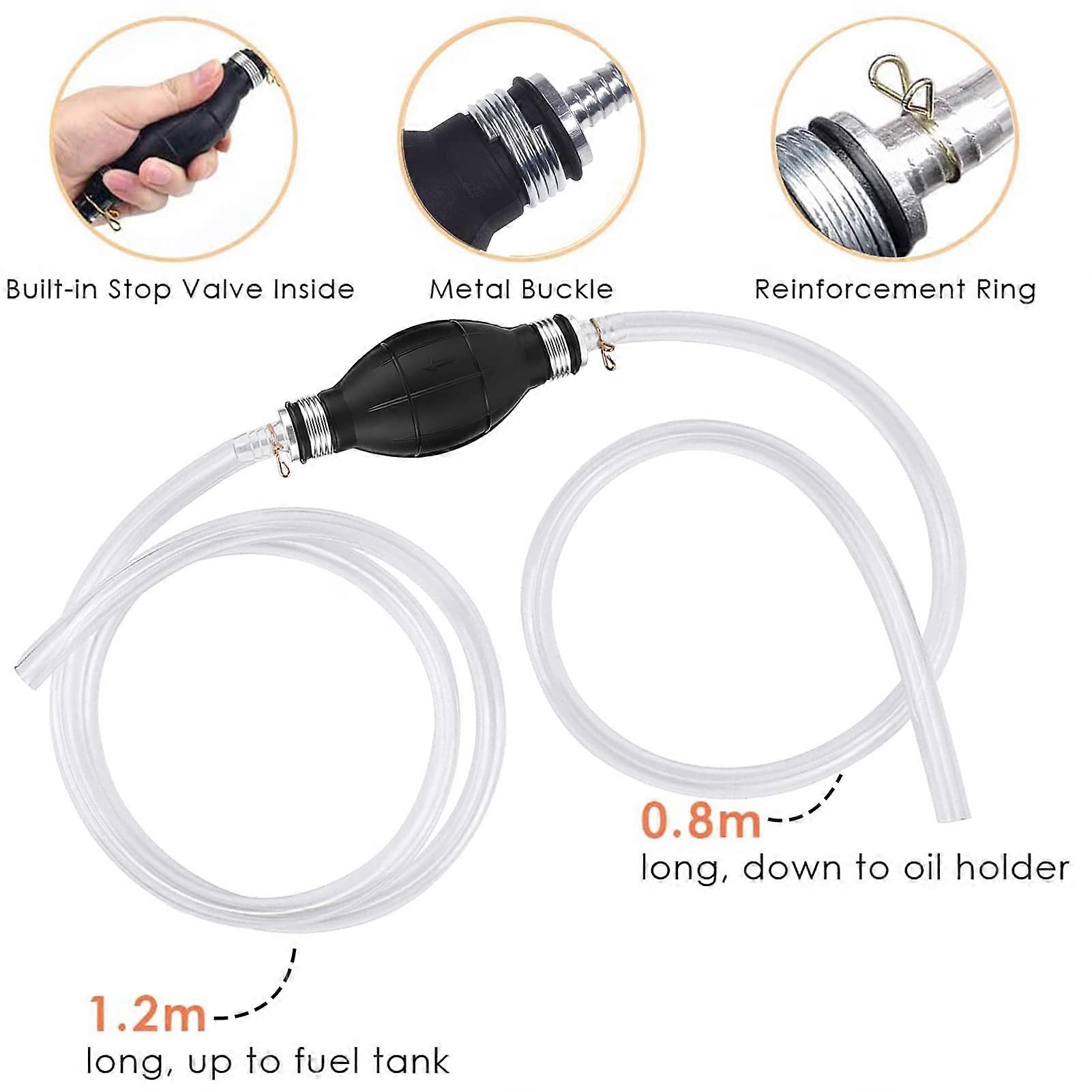 Gasoline Hand Pump, Manual Fuel Pump, with 2M Portable Siphon Hose ...