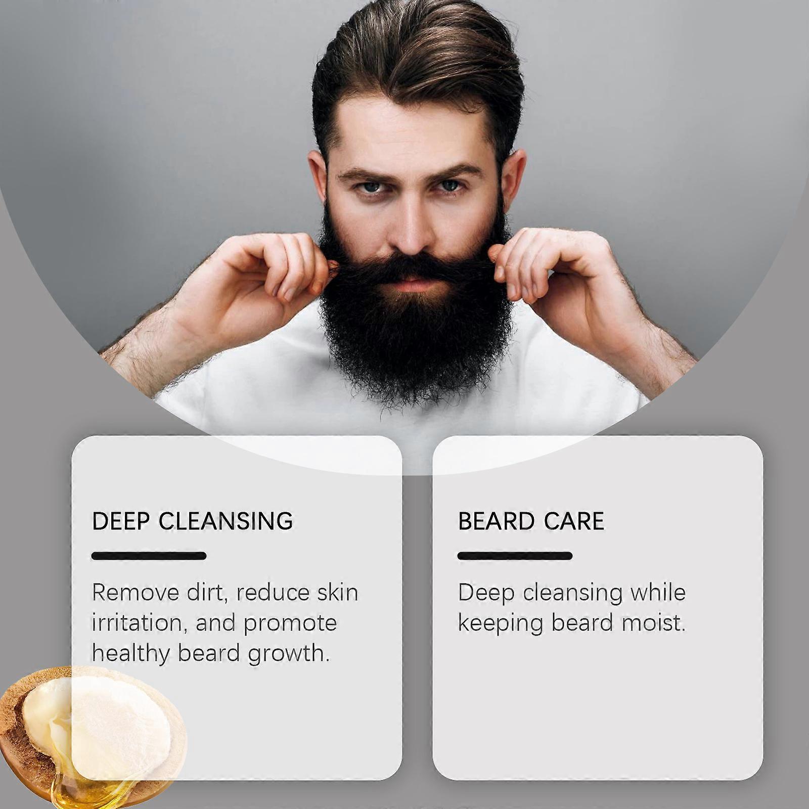 Beard Wash And Care Two-Piece Set, Gentle Moisturizing Repair Beard ...