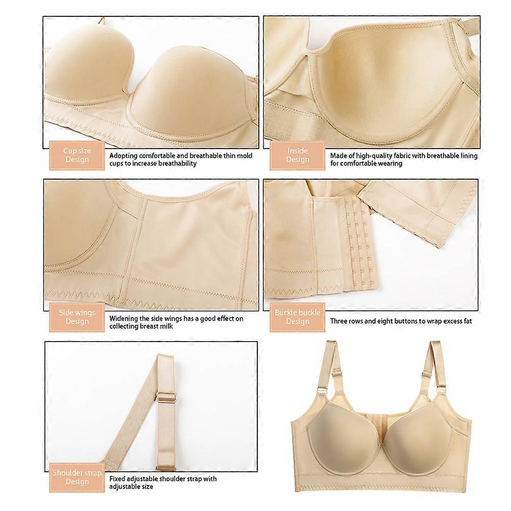 Women Seamless Everyday Bra - Large Chest Support, Thin Cup, Wired Lift ...