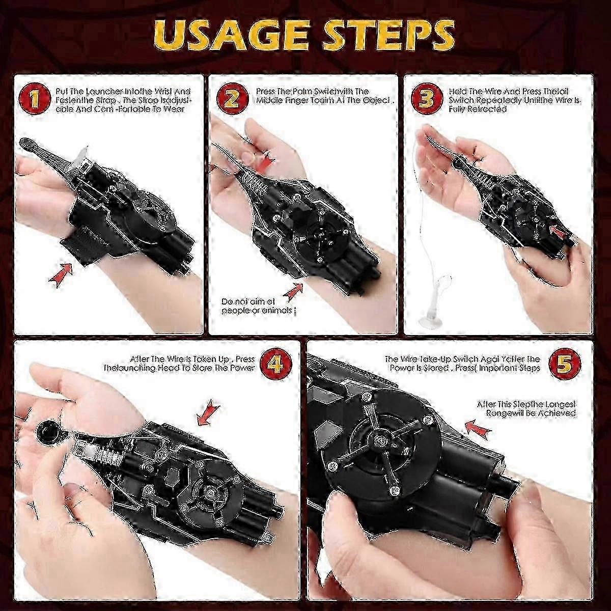 Web Shooters, Spider Silk Launcher For Kids - Usb Charging, Rope ...