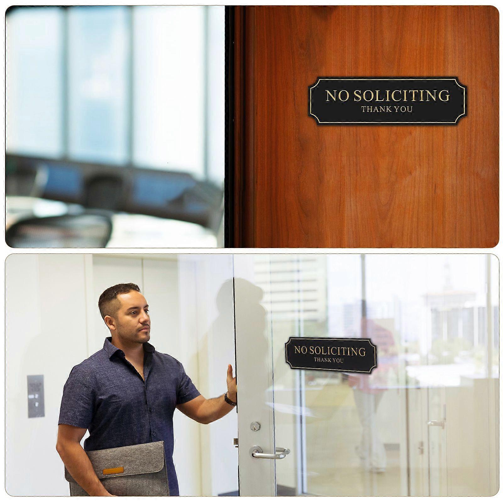 No Soliciting Sign Self-Adhesive No Solicitors Sign For Front Door No ...