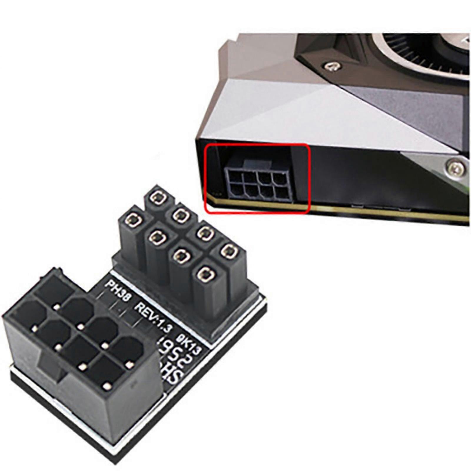 GPU VGA PCIe 8Pin Power Adapter GPU PCIe 8Pin 180 Degree UTurn Power ...