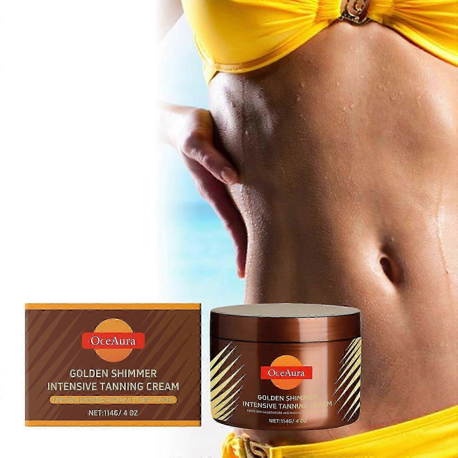 Intensive Tanning Gel, Golden Shimmer Intensive Tanning Cream with Tan ...
